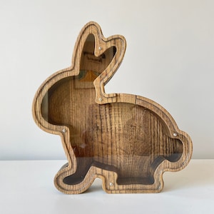 Bunny Bank, Personalized Bank Rabbit Bank Rabbit Piggy Bank, Wooden ...