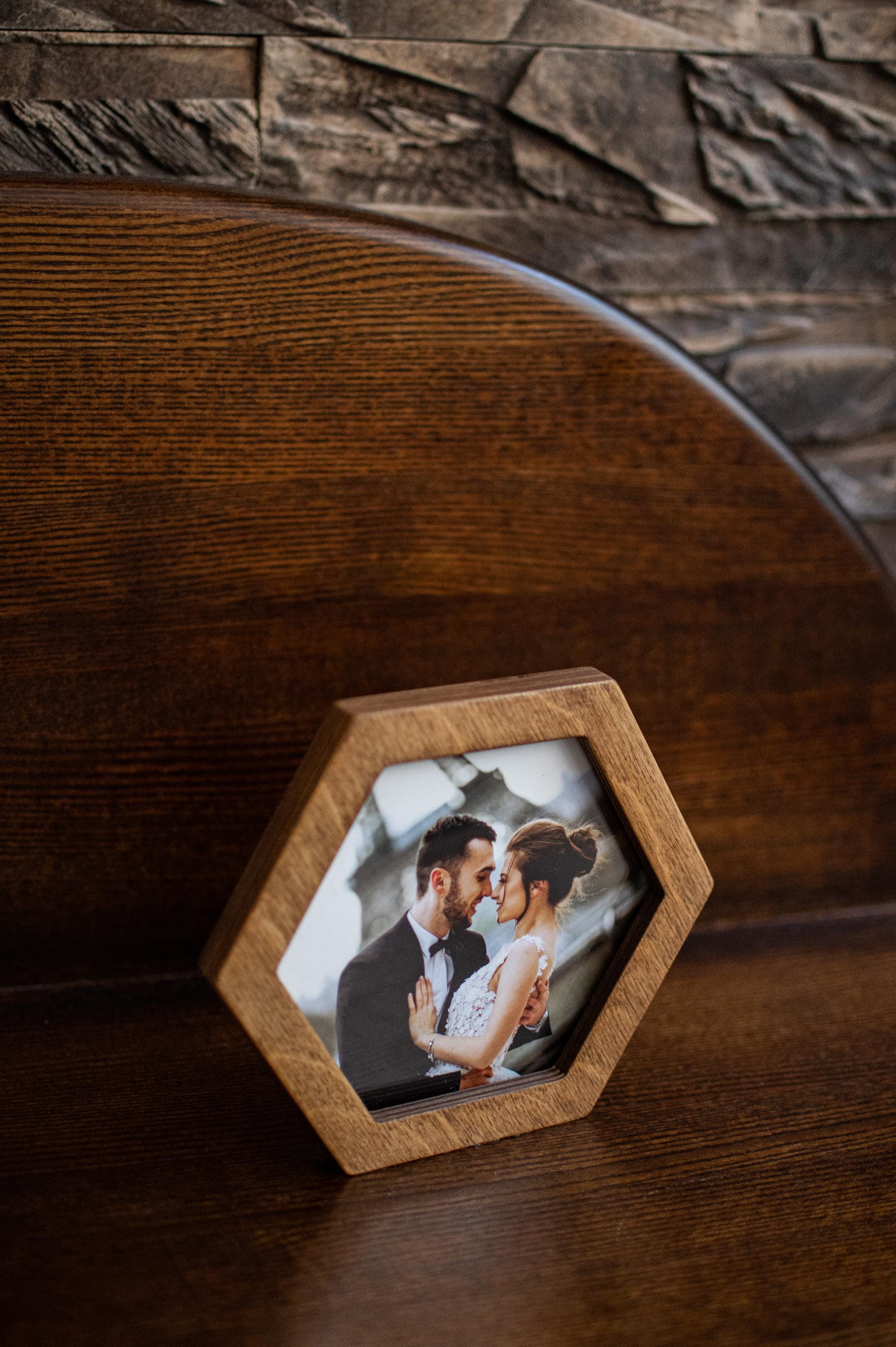 Small Hexagon Picture Frames Mini Wood Frame Mini Photo Frames Wall ...