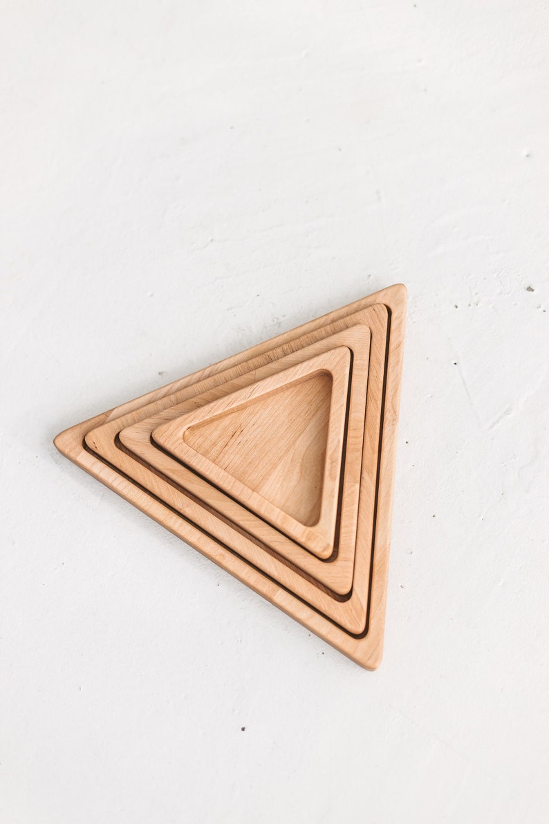 Triangle Sensory Tray Montessori Counting Color Sorting and - Etsy