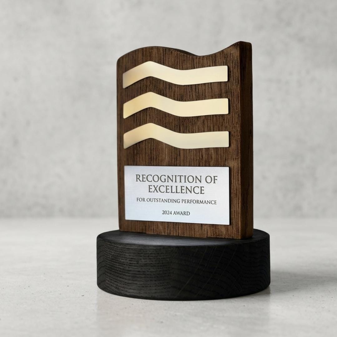Custom Wooden Award, Personalized Wood Trophy for Appreciation ...
