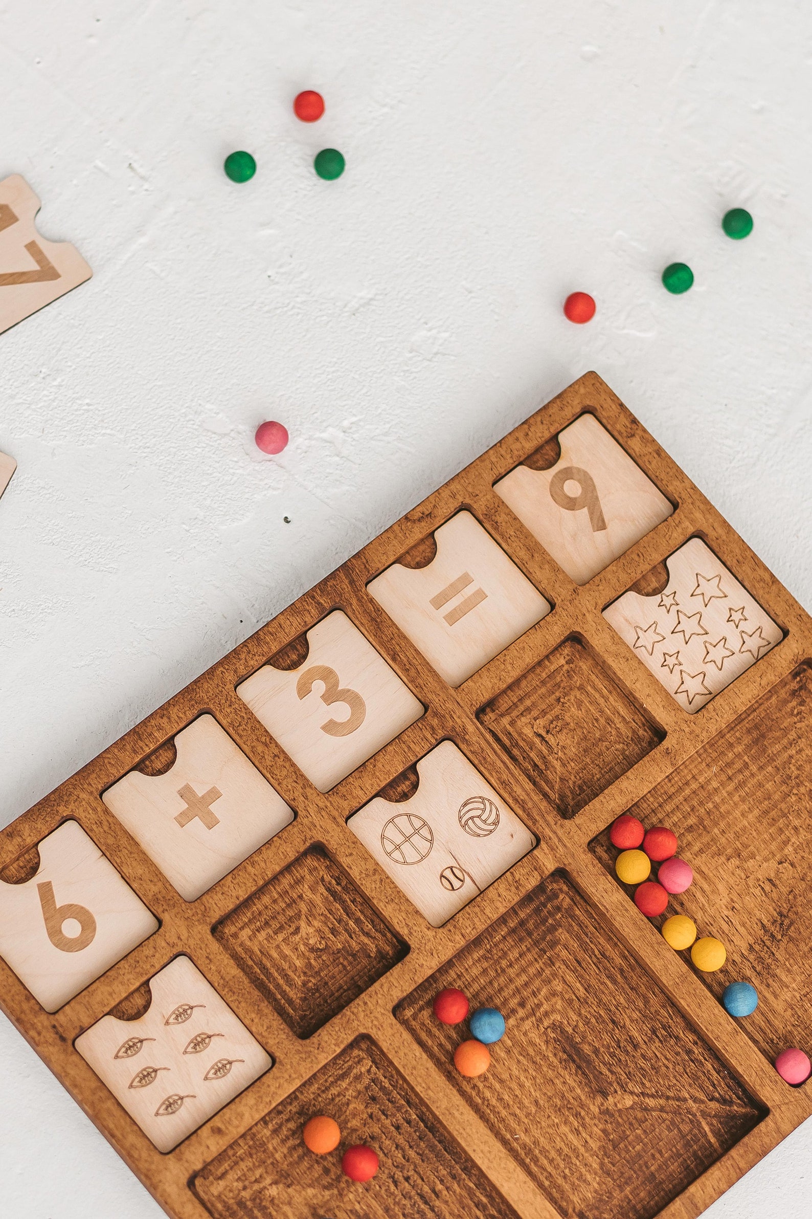 Wooden Math and Counting Tray for Homeschool and Kindergarten | Etsy