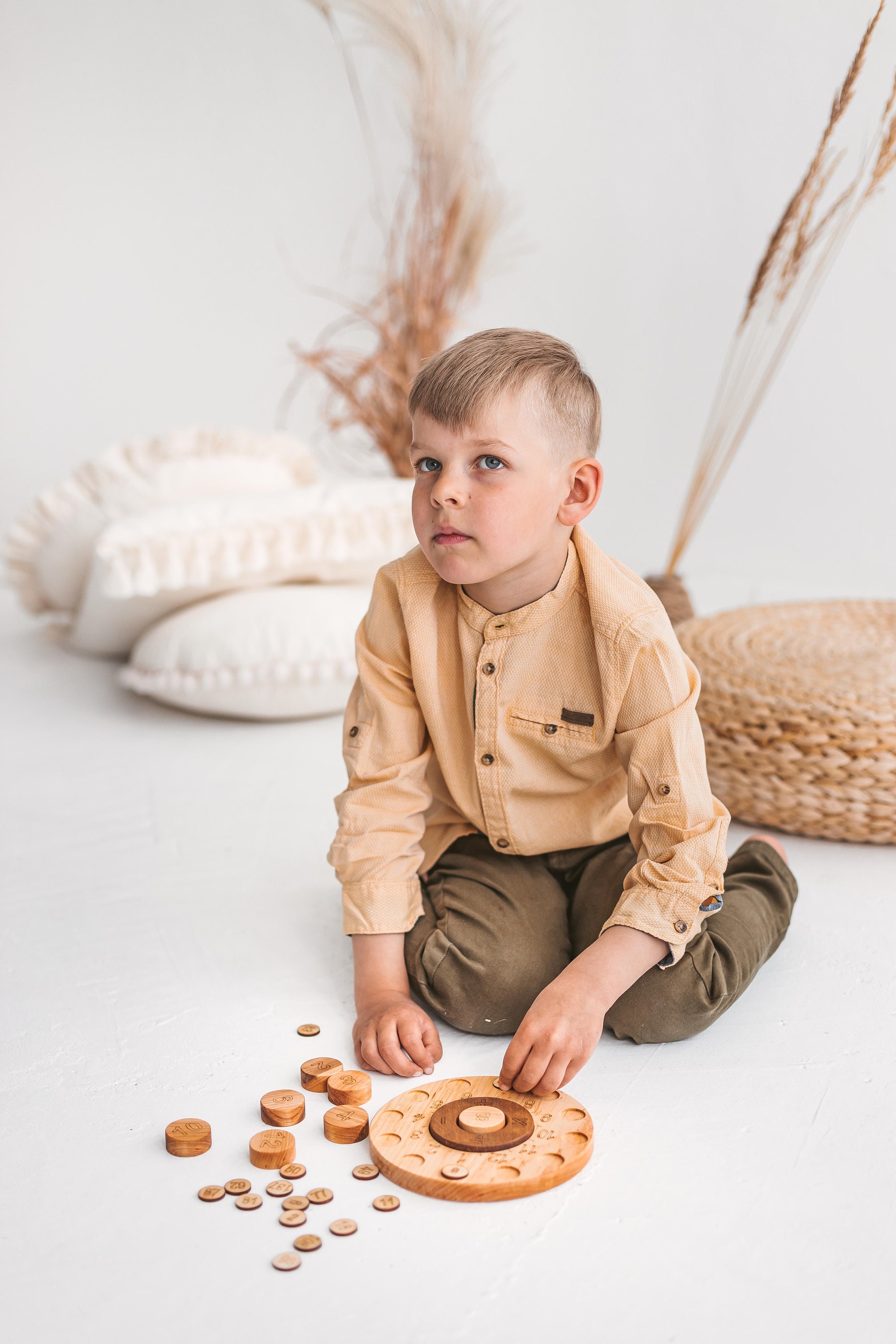 Math ring for numbers and counting Wooden circle by | Etsy