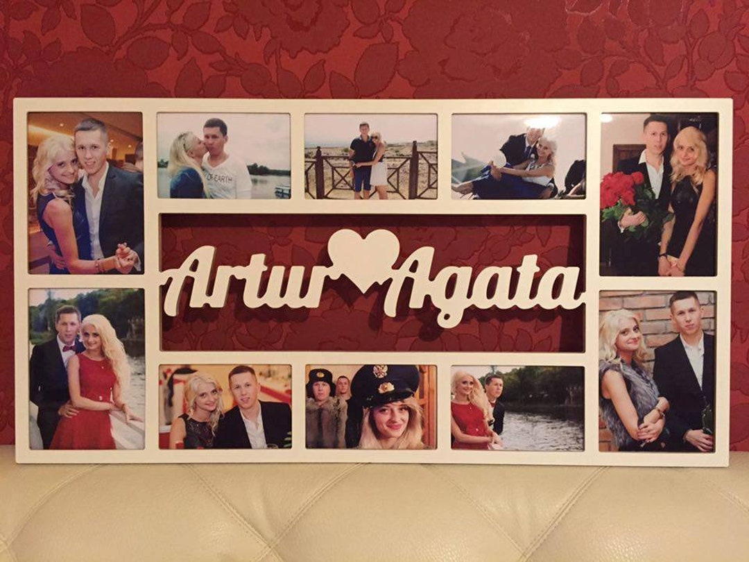 Personalized Love Story Collage Picture Frame - Ideal for Couples ...
