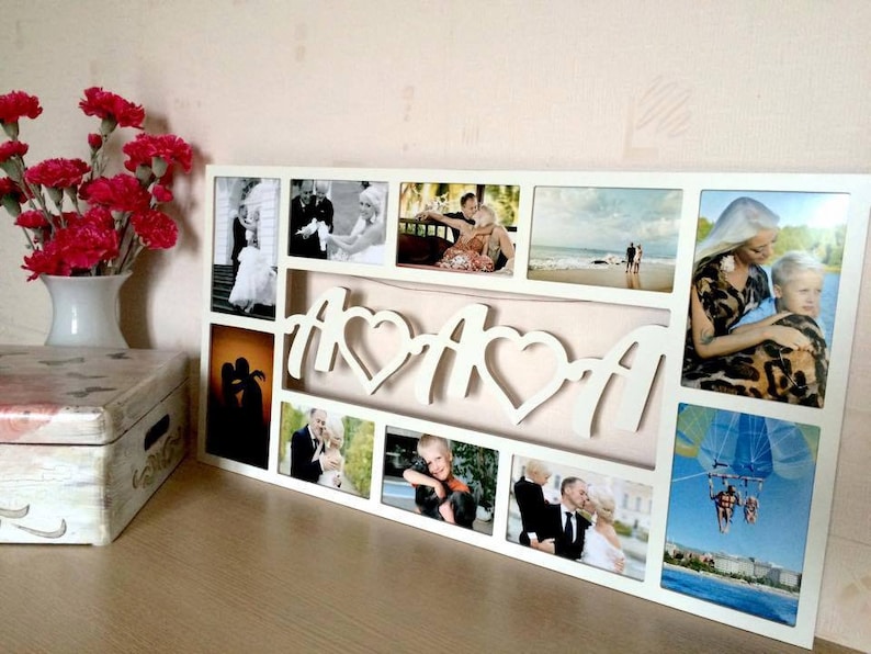 Custom Text Picture Frame Picture Frame Collage Collage - Etsy