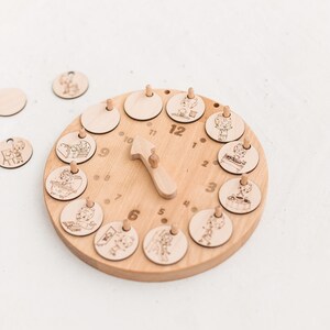 Wooden Daily Planner Routine for Kids - 14 Visual Routine Cards ...