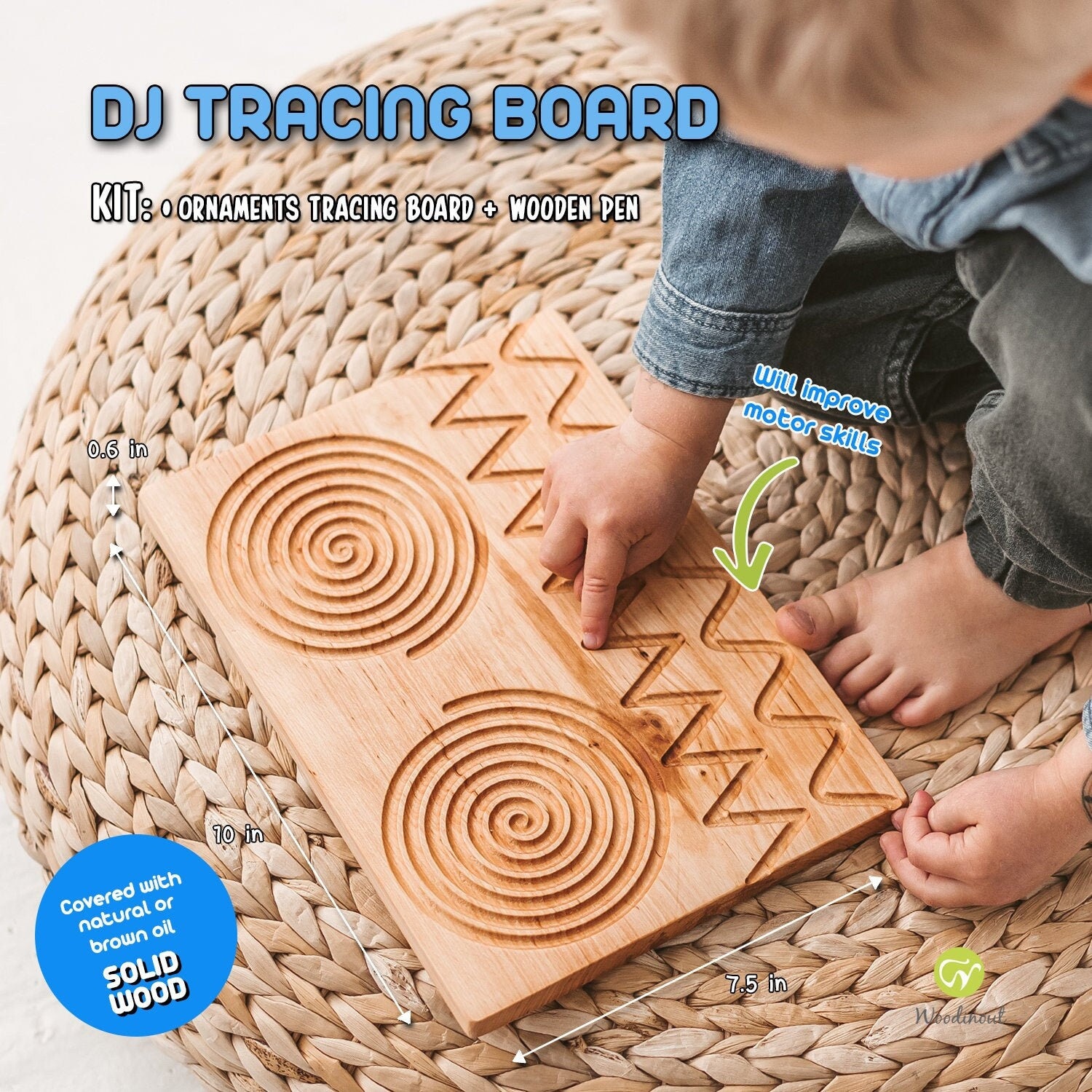 Shape Tracing Board, Montessori Toddler Wooden Toys, Homeschool Kids ...