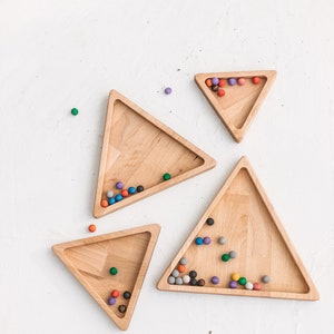 Wooden Tray Triangle Decor, Wooden Pretty Decorative Trays, Jewelry ...