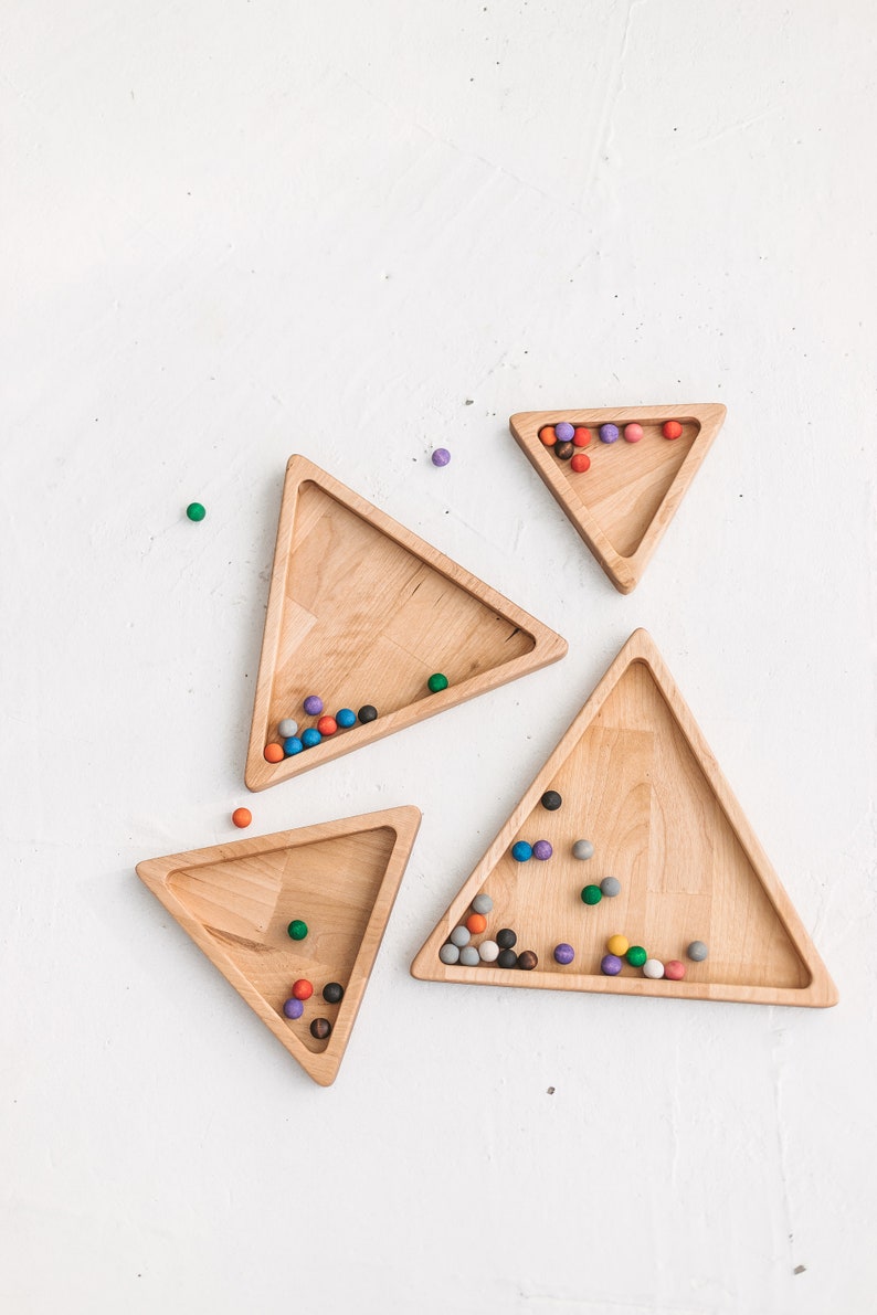 Wooden Tray Triangle Decor Wooden Pretty Decorative Trays - Etsy