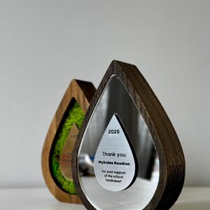Customizable Drop-shaped Wooden Award Trophy, Unique Stylish Piece - Etsy