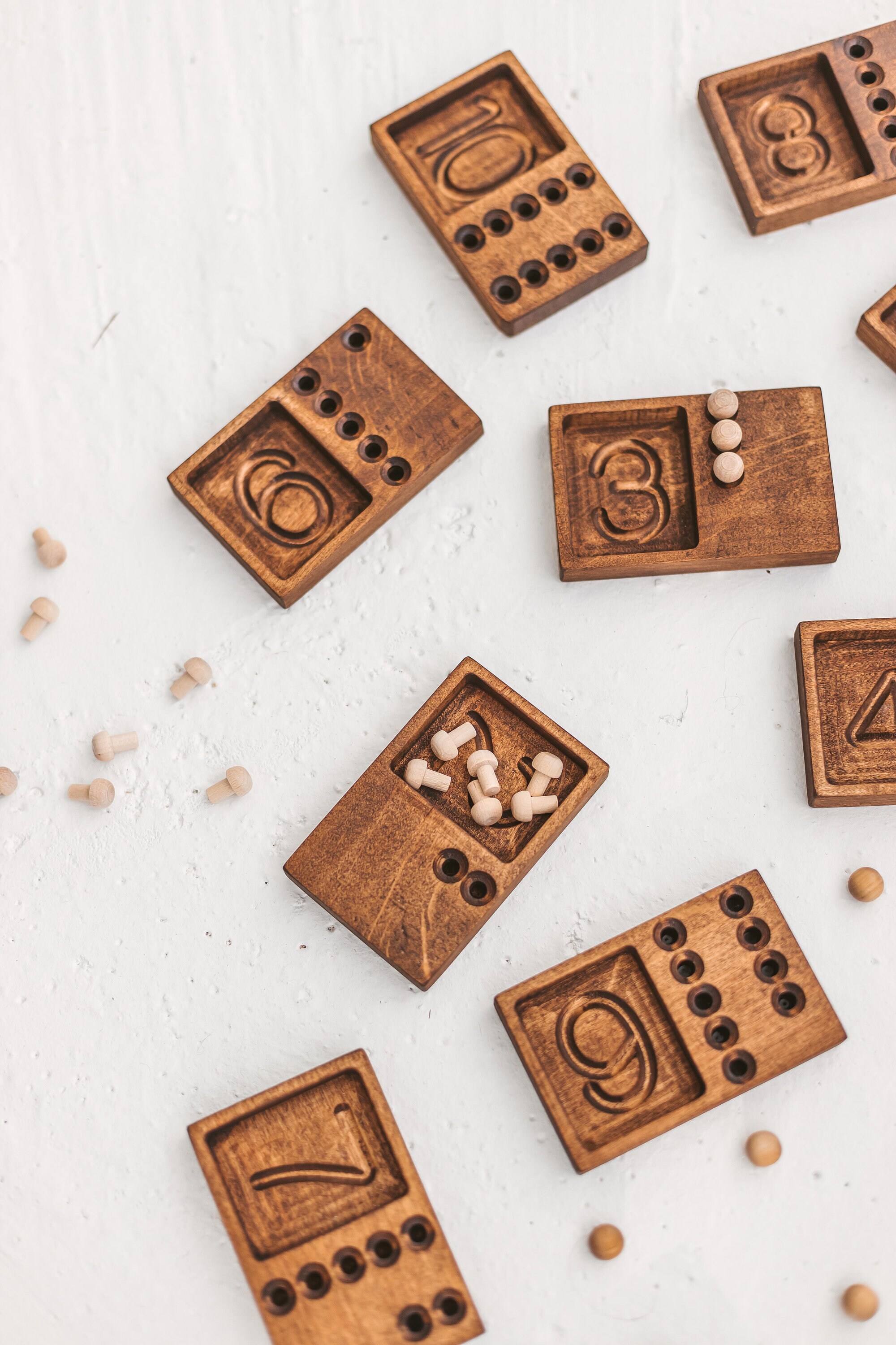 10 wooden counting trays Kids gift or Math Teachers gift | Etsy