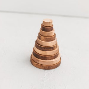 Montessori Ring Stacker - Wooden Stacking Toy for Baby, Toddler ...