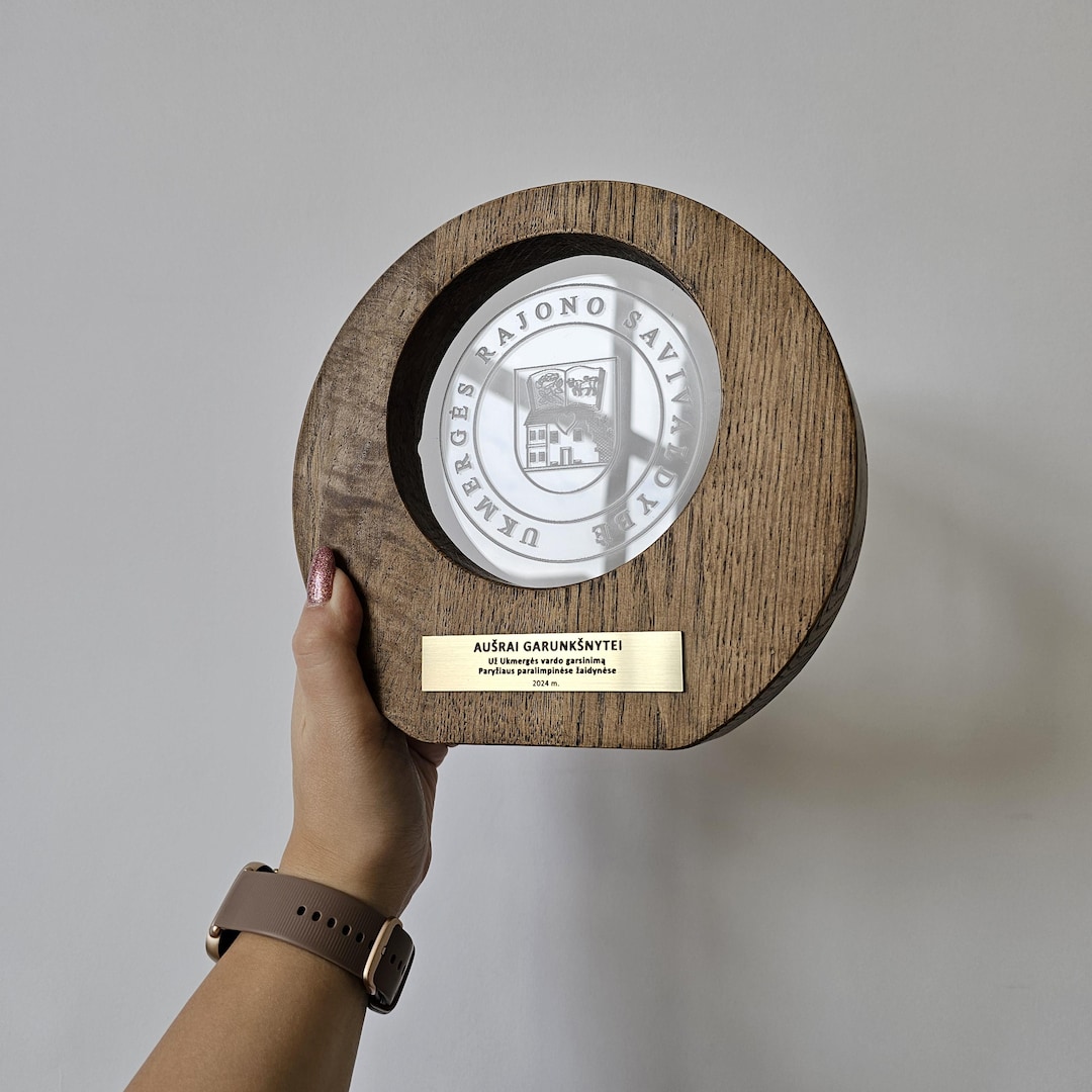 Handcrafted Custom Trophy, Engraved Custom Wooden Trophy, Unique Award ...