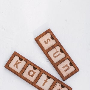 Scrabble Game Board With Alphabet Tiles - Wooden Letters Learning Toys ...