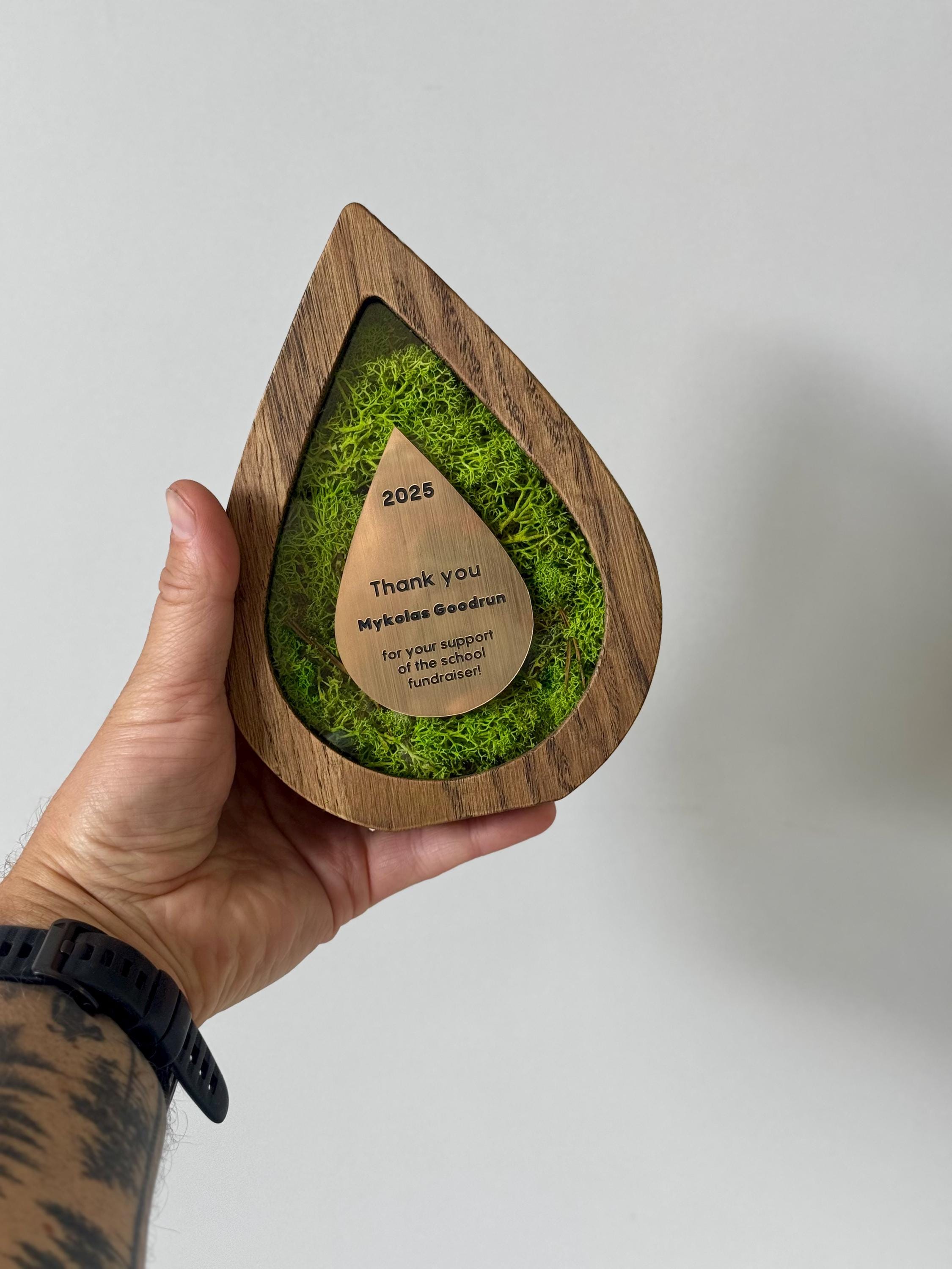 Customizable Drop-shaped Wooden Award Trophy, Unique Stylish Piece - Etsy