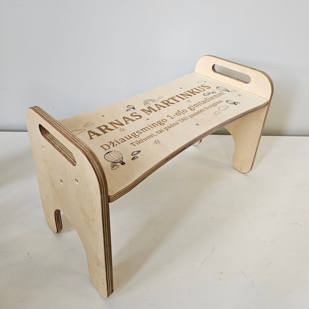 Personalized Toddler Step Stool, Custom Engraved Wooden Stool - Etsy
