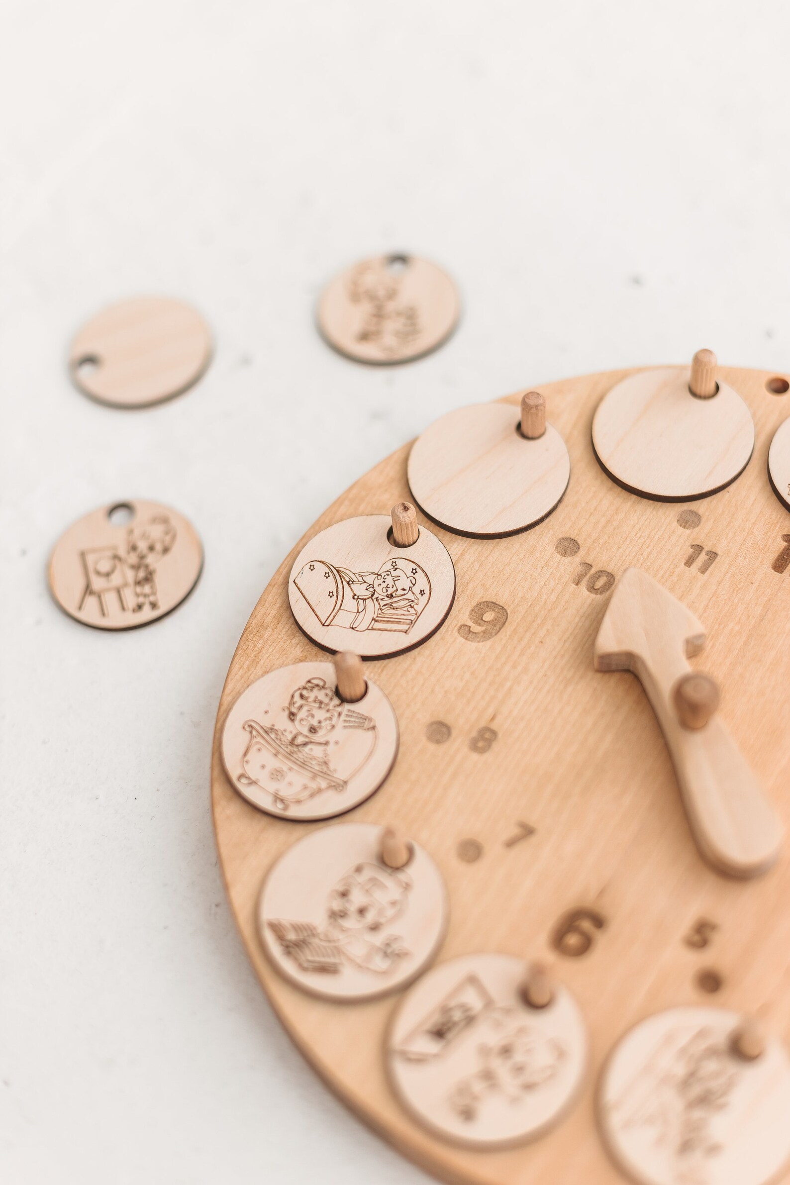 Wooden Daily Planner Routine for Kids 14 Visual Routine - Etsy