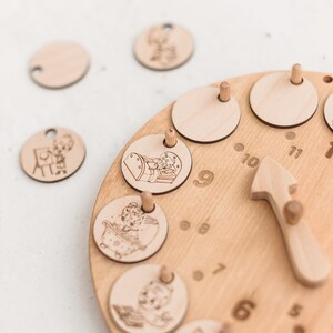 Wooden Daily Planner Routine for Kids - 14 Visual Routine Cards ...