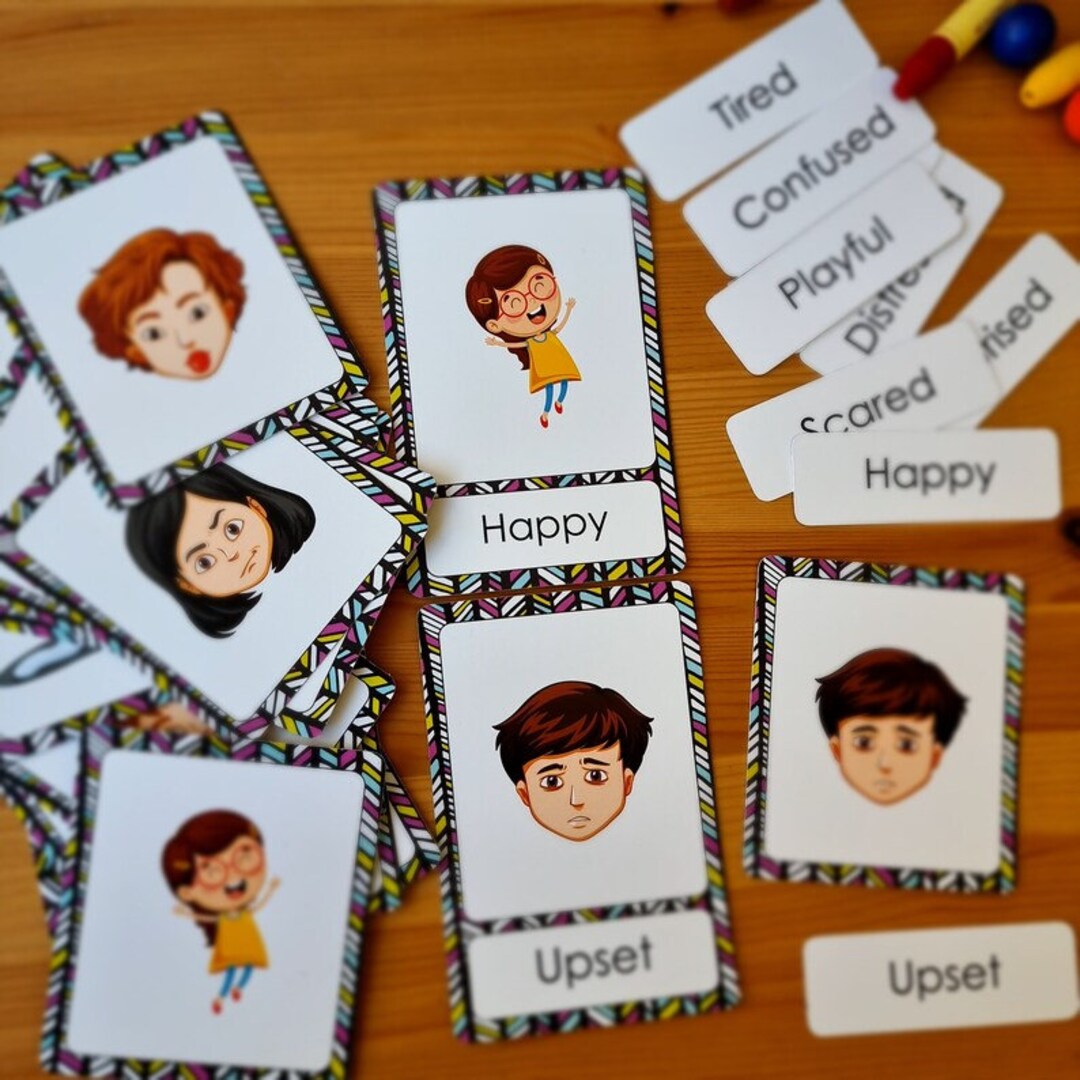 Emotions and Feeling for Kids Montessori Learning Flashcards, Learn ...