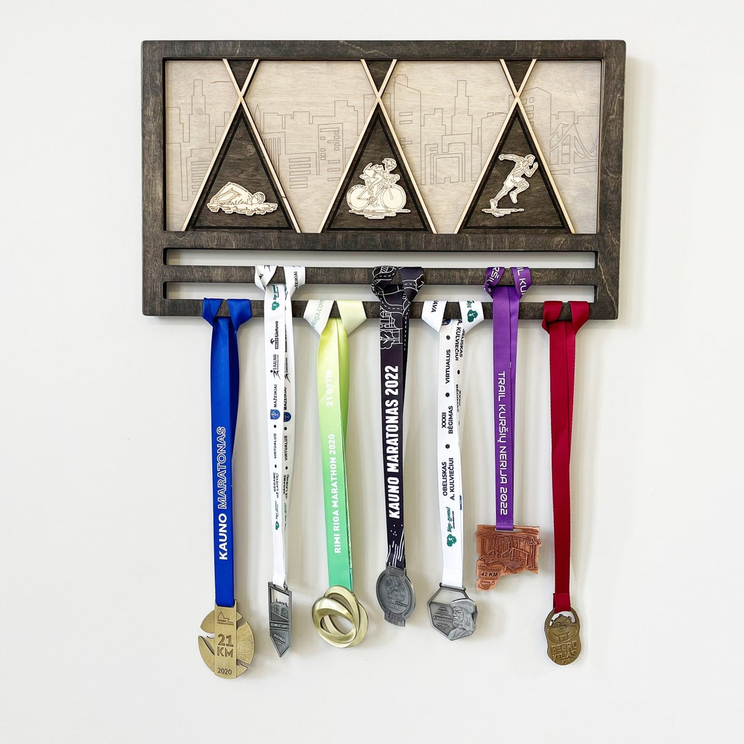 Triathlon Medal Holder CUSTOM Triathlon Gifts, Marathon Medals ...