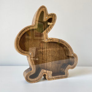 Bunny Bank, Personalized Bank Rabbit Bank Rabbit Piggy Bank, Wooden ...