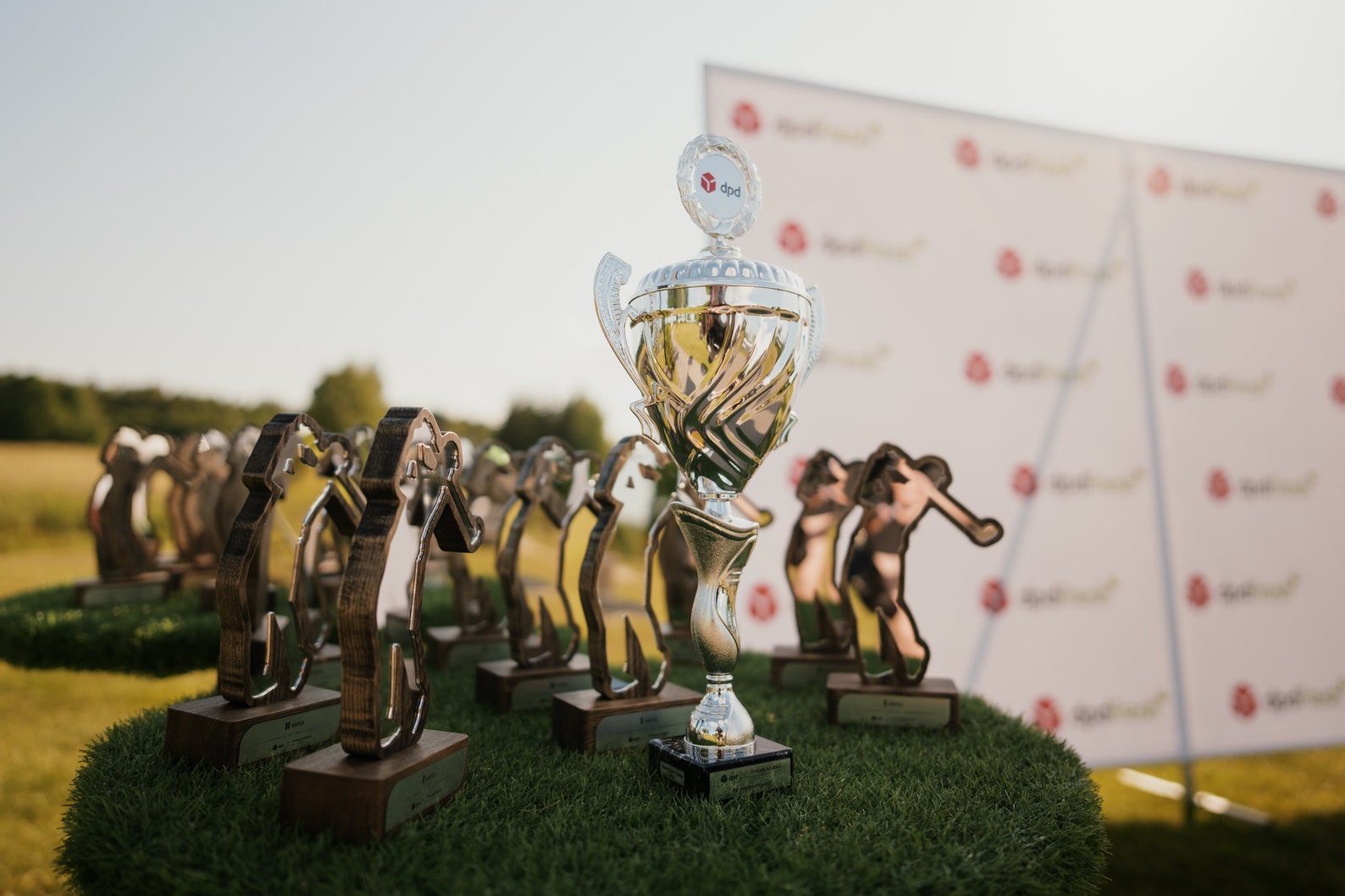 Modern Golf Trophy, Personalised Golf Award, Engraved Custom Plaque ...