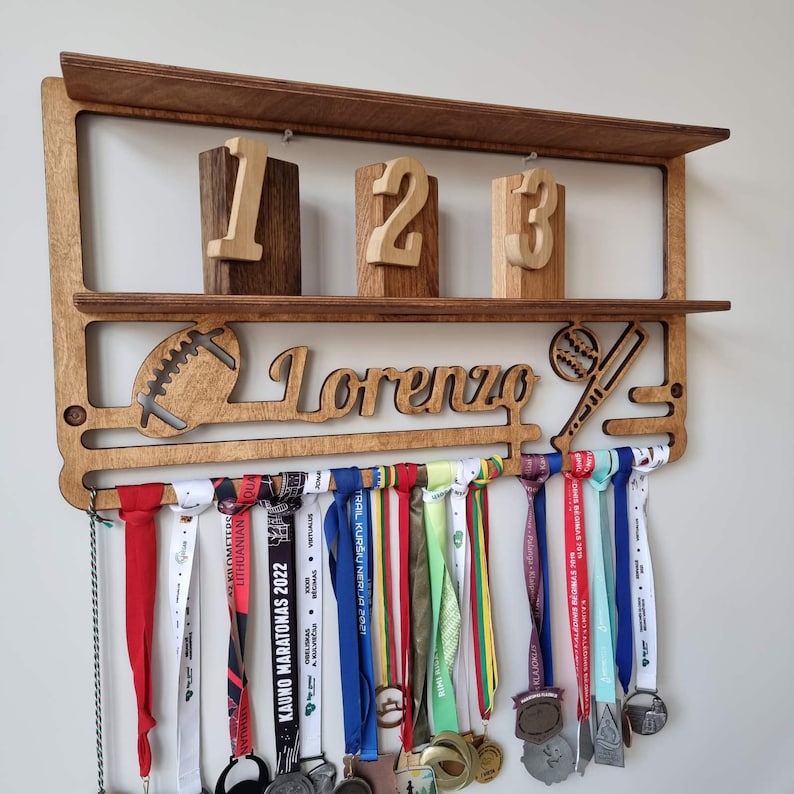Kids Medal Display Hanger With Custom Name Unique Sports - Etsy