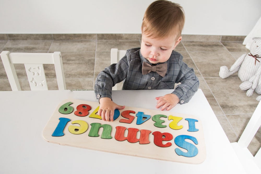 Baby Name Puzzle With Numbers Name Puzzle for Toddlers - Etsy