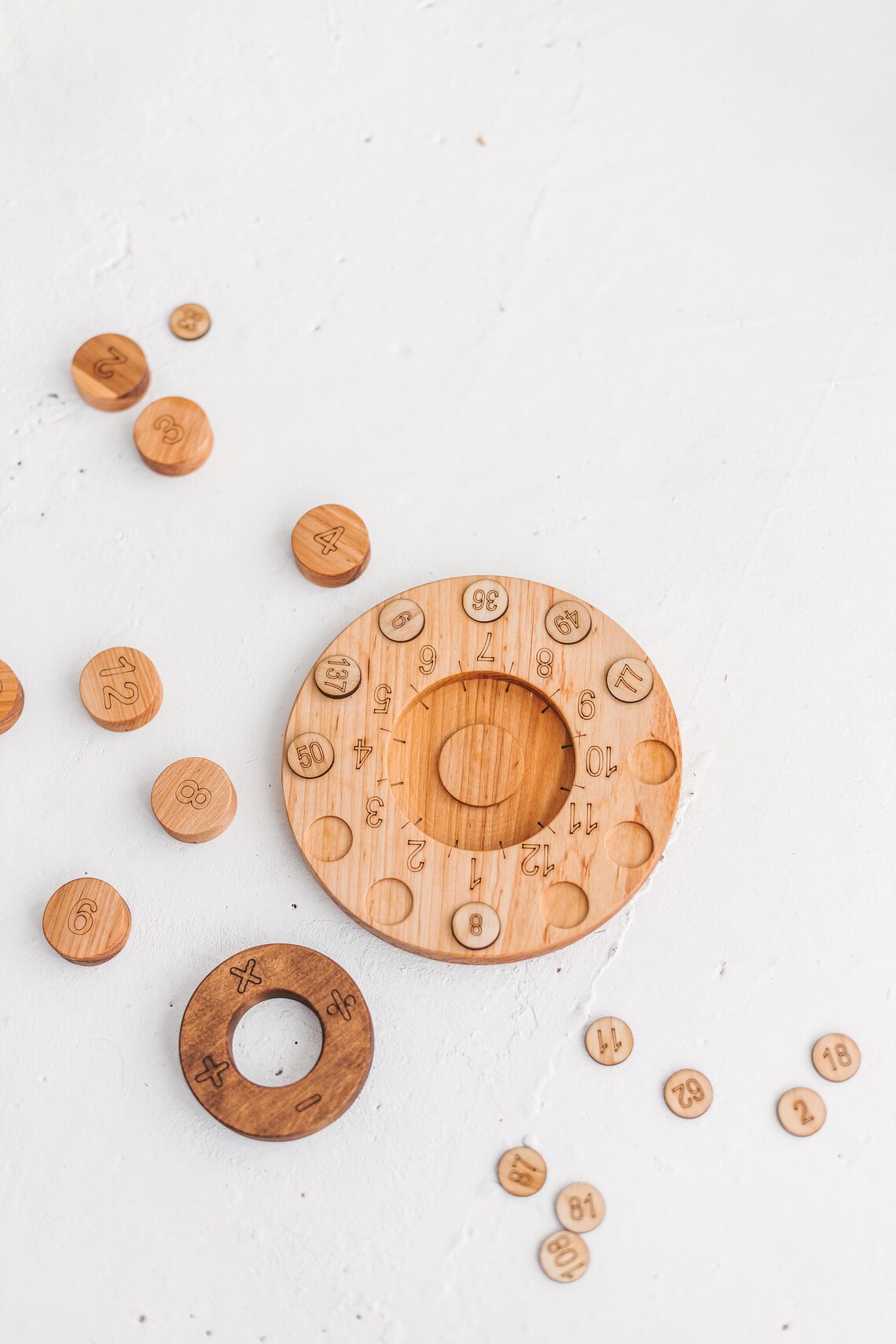Math ring for numbers and counting Wooden circle by | Etsy