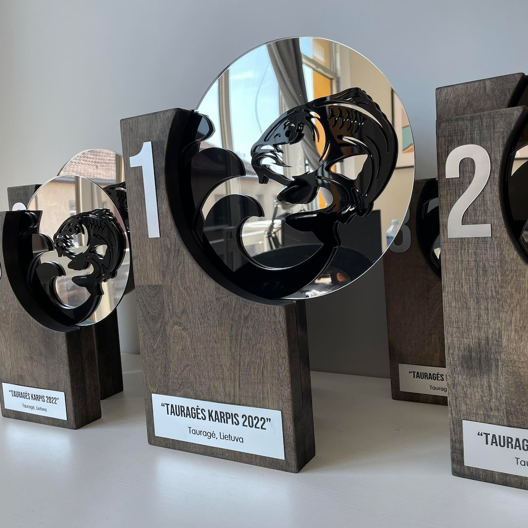 Personalized Wooden Fishing Award, Handcrafted Fishing Awards, Wooden ...