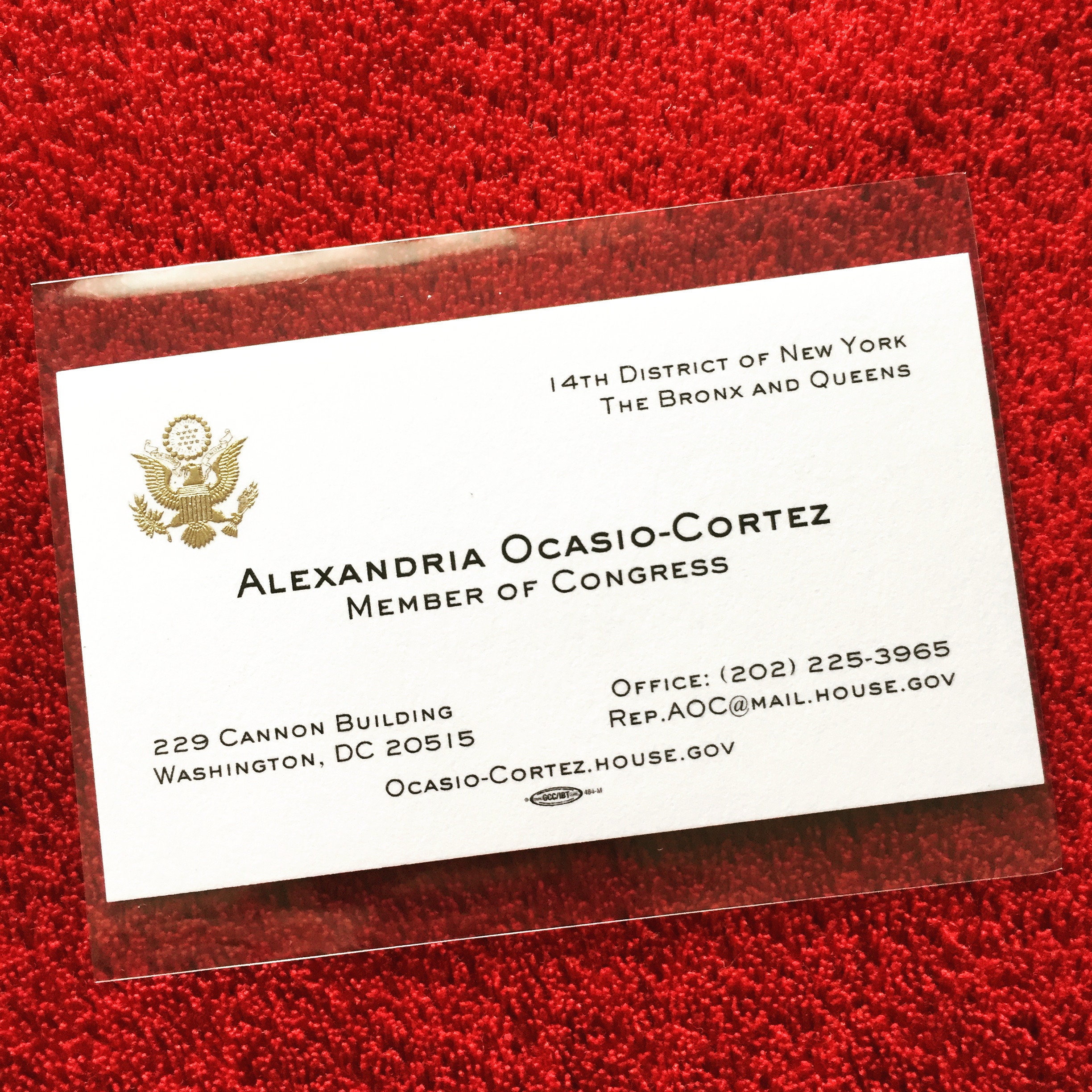 Alexandria Ocasio-cortez Business Card Congress - Etsy