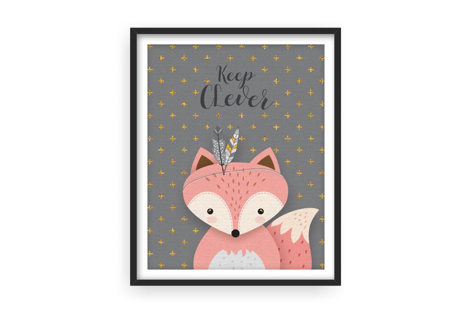 Pink Baby Fox Print for Nursery Fox Nursery Decor Pink - Etsy