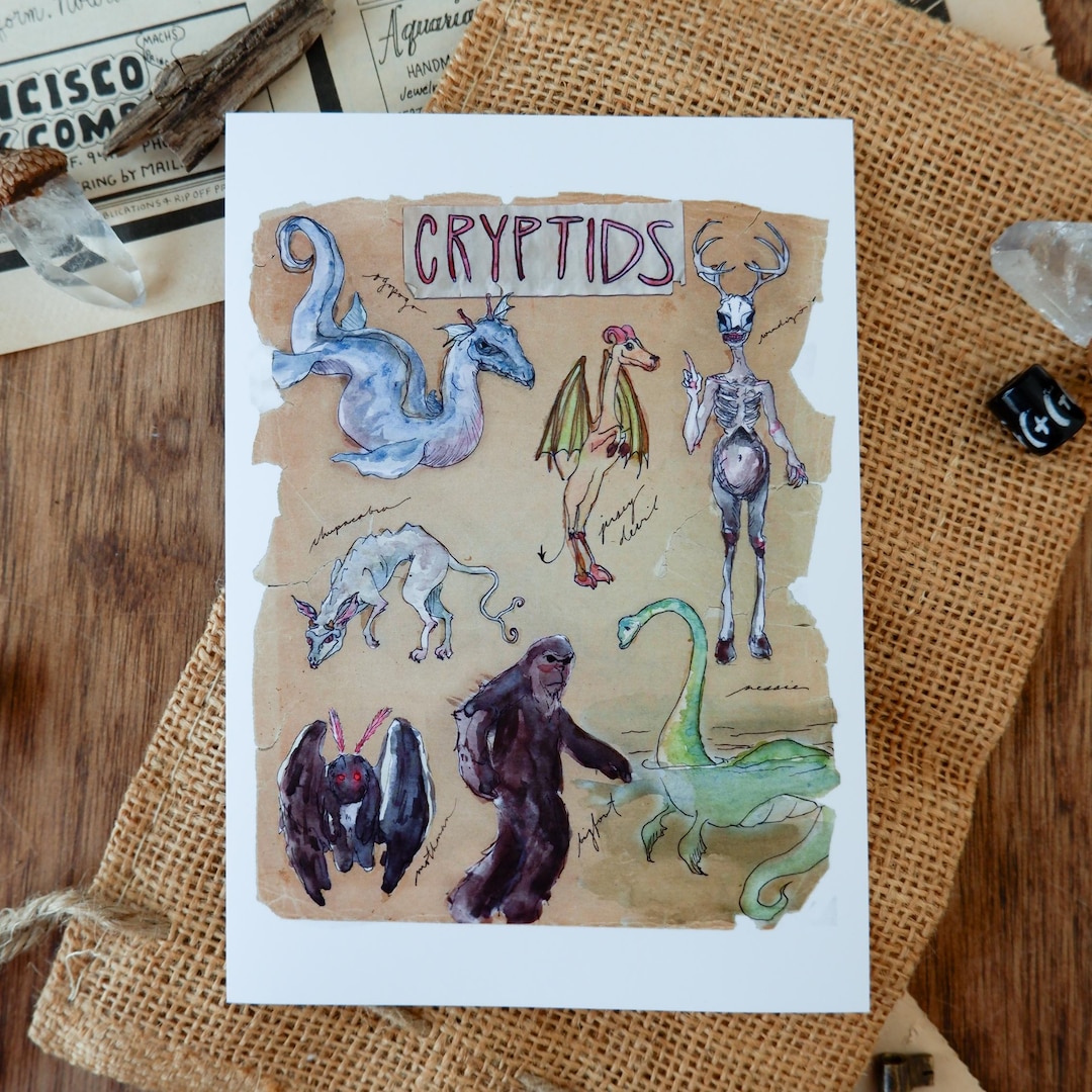 Cryptids - Part 1 // 5x7" Art Print - Etsy