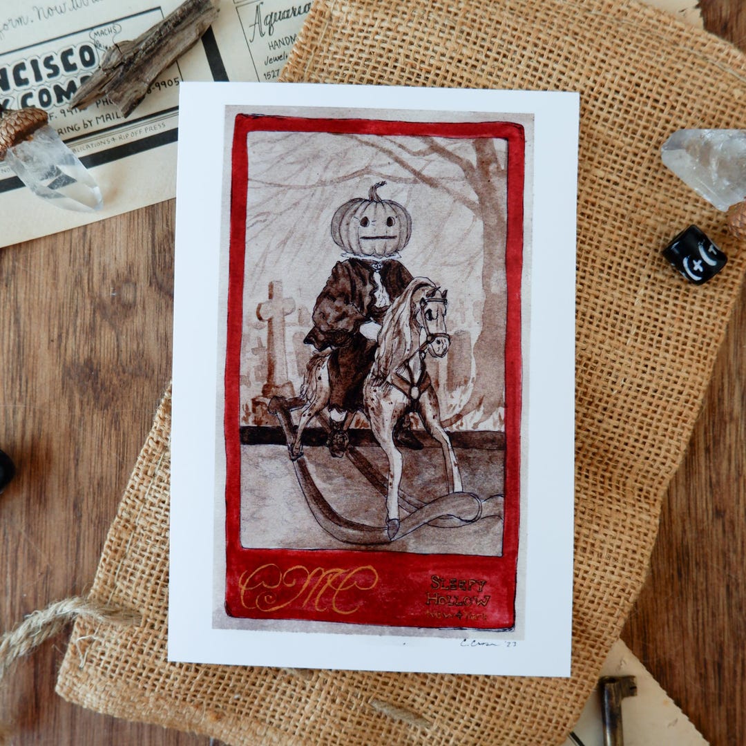 The Young Legend ~ Headless Horseman's Baby Photo // 5x7" Art Print - Etsy