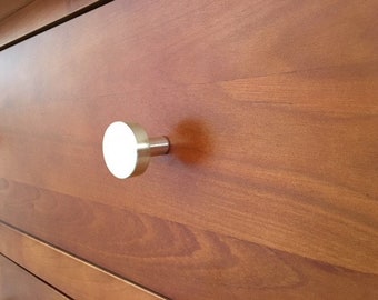 Mid Century Modern Solid Brass Drawer Knob Brass Hardware Cabinet Pull ...