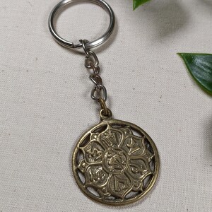 Decorative Brass Lotus Flower Keyring / Keychain Bronze Symbol Peace ...