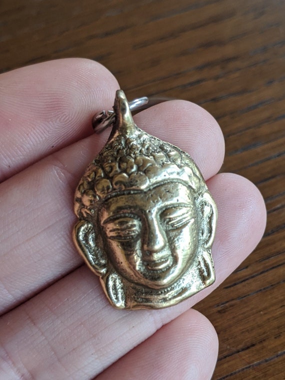 Solid Brass Buddha Face / Head Keyring / Keychain Bronze | Etsy