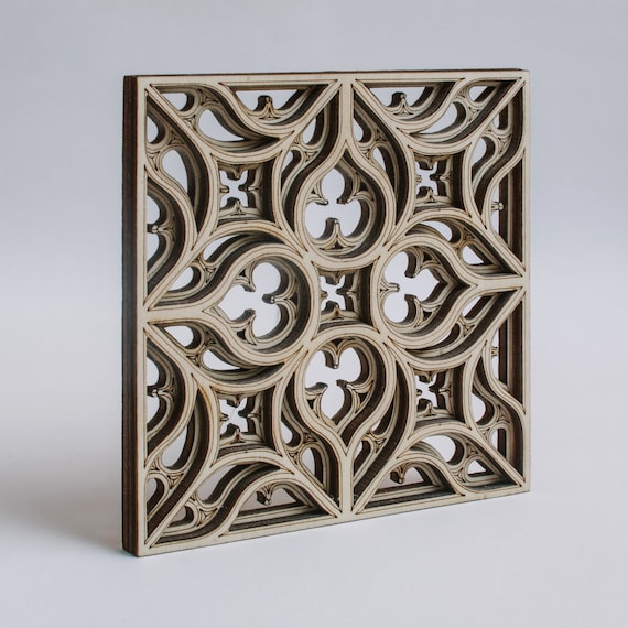 Gothic Rose Window Style Refrigerator Magnet and Wooden Drink | Etsy