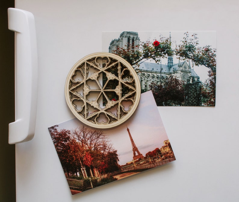 Gothic Rose Window Style Wooden Drink Coaster and Refrigerator - Etsy