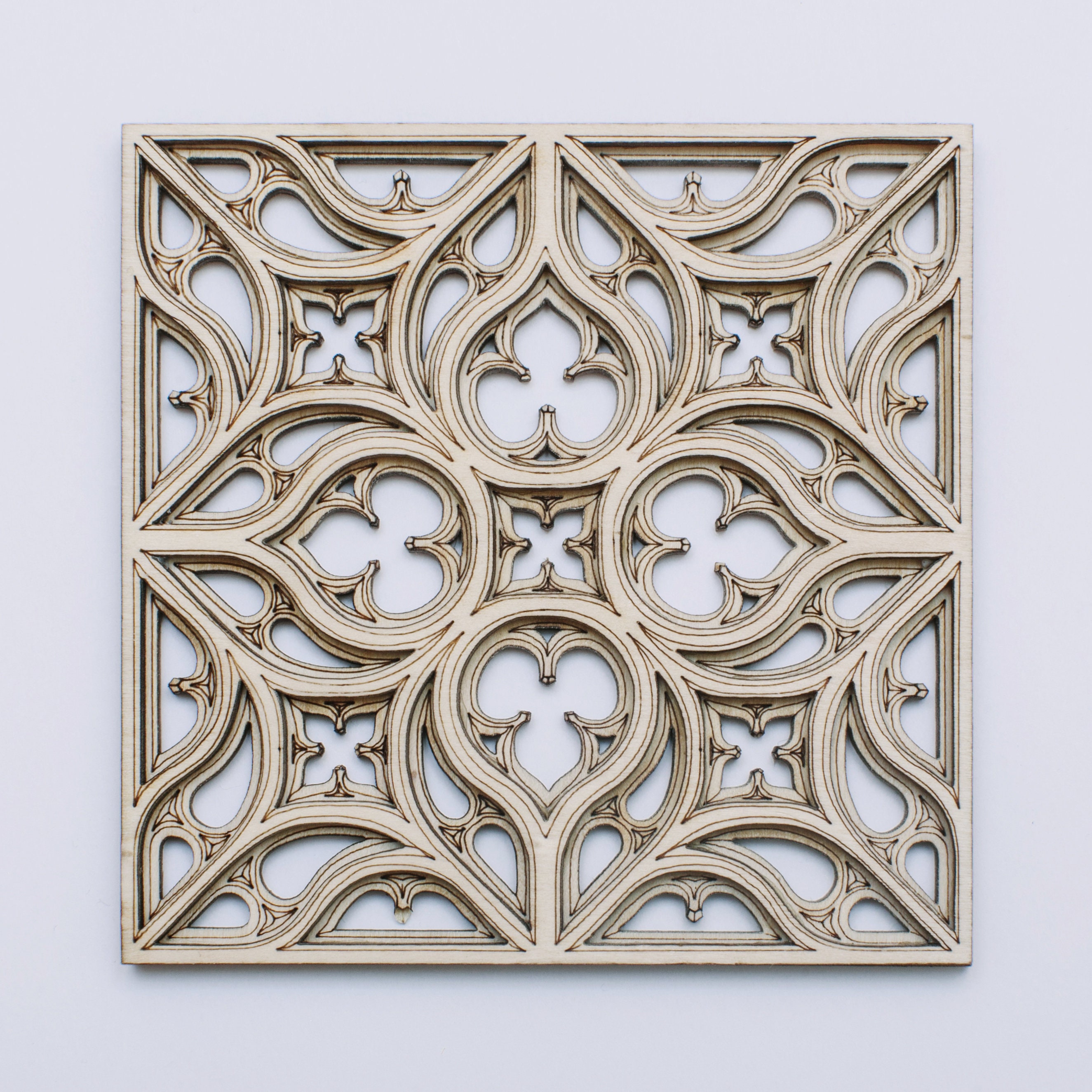 Gothic Rose Window Style Refrigerator Magnet and Wooden Drink Coaster ...