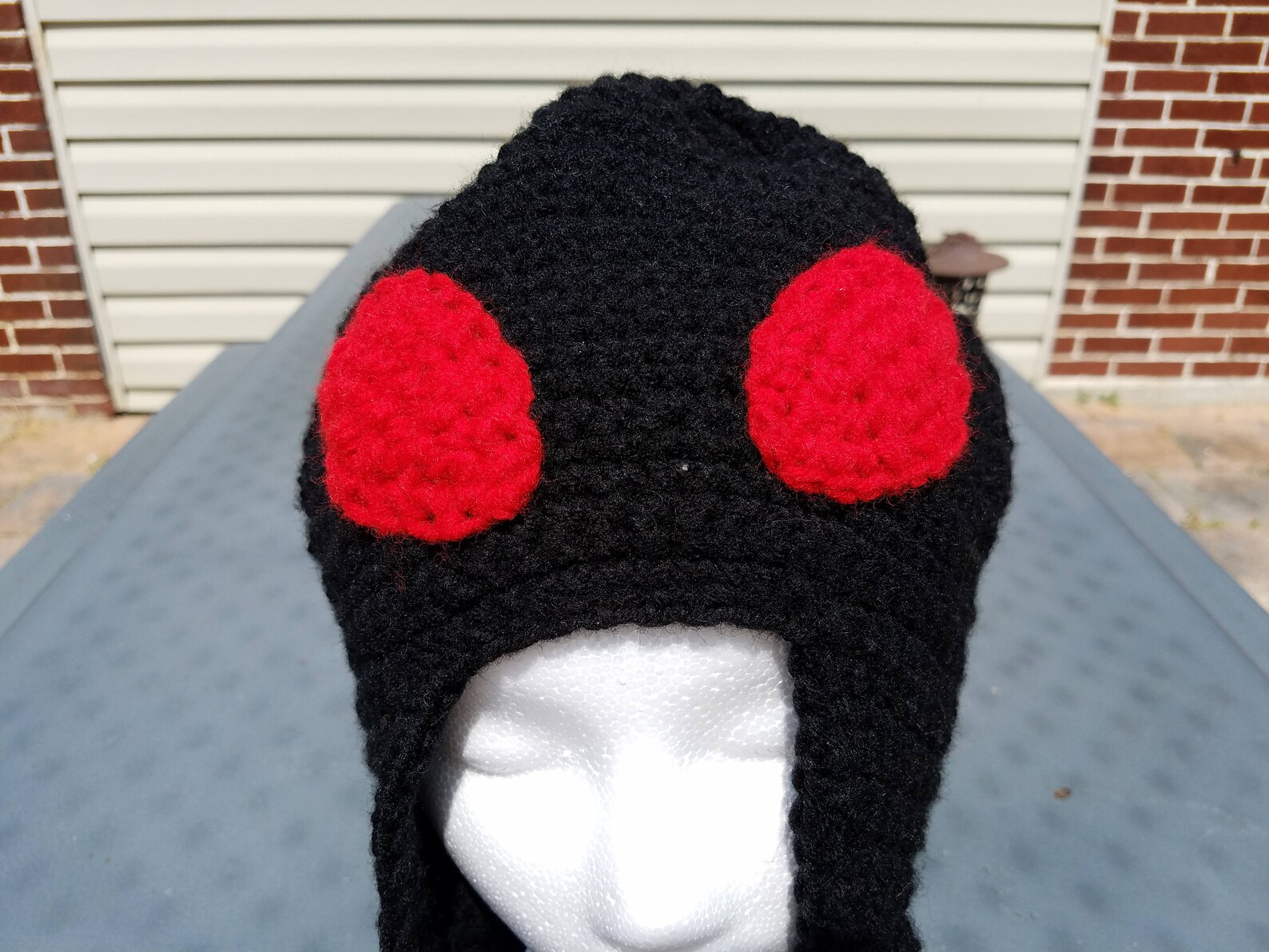 Blue Alien & Mothman Slouch Crochet Hat - Etsy UK
