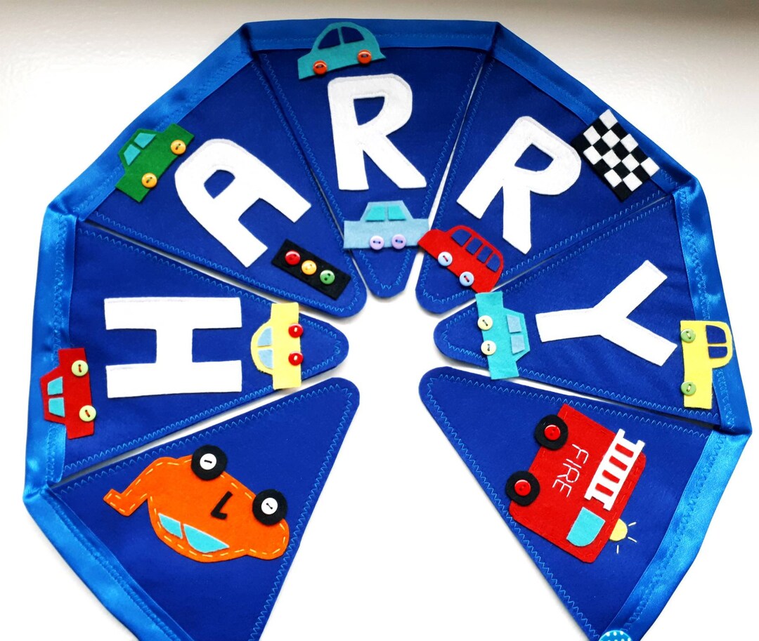 Car Bunting Car Banner Transport Bedroom Transport Theme Vehicles Car ...