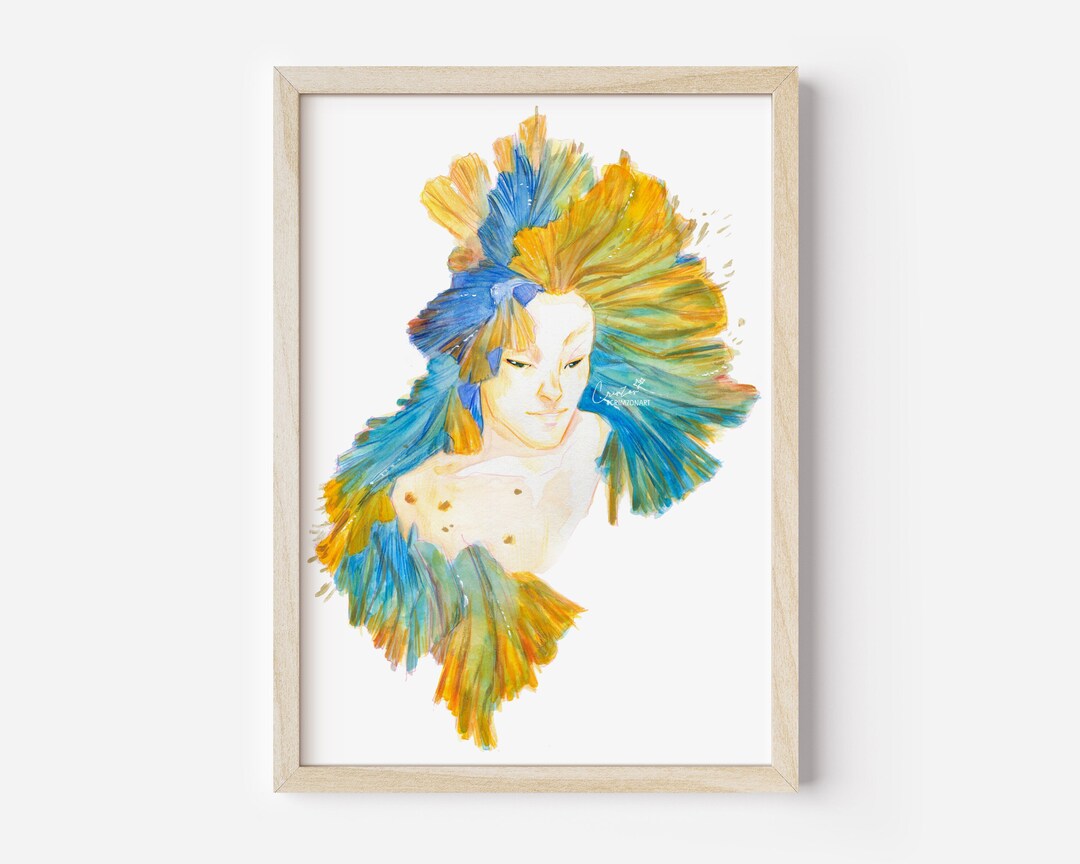 ORIGINAL fishmaid-merman. Mermay Collector's Item. Mermaid Fantasy Art ...
