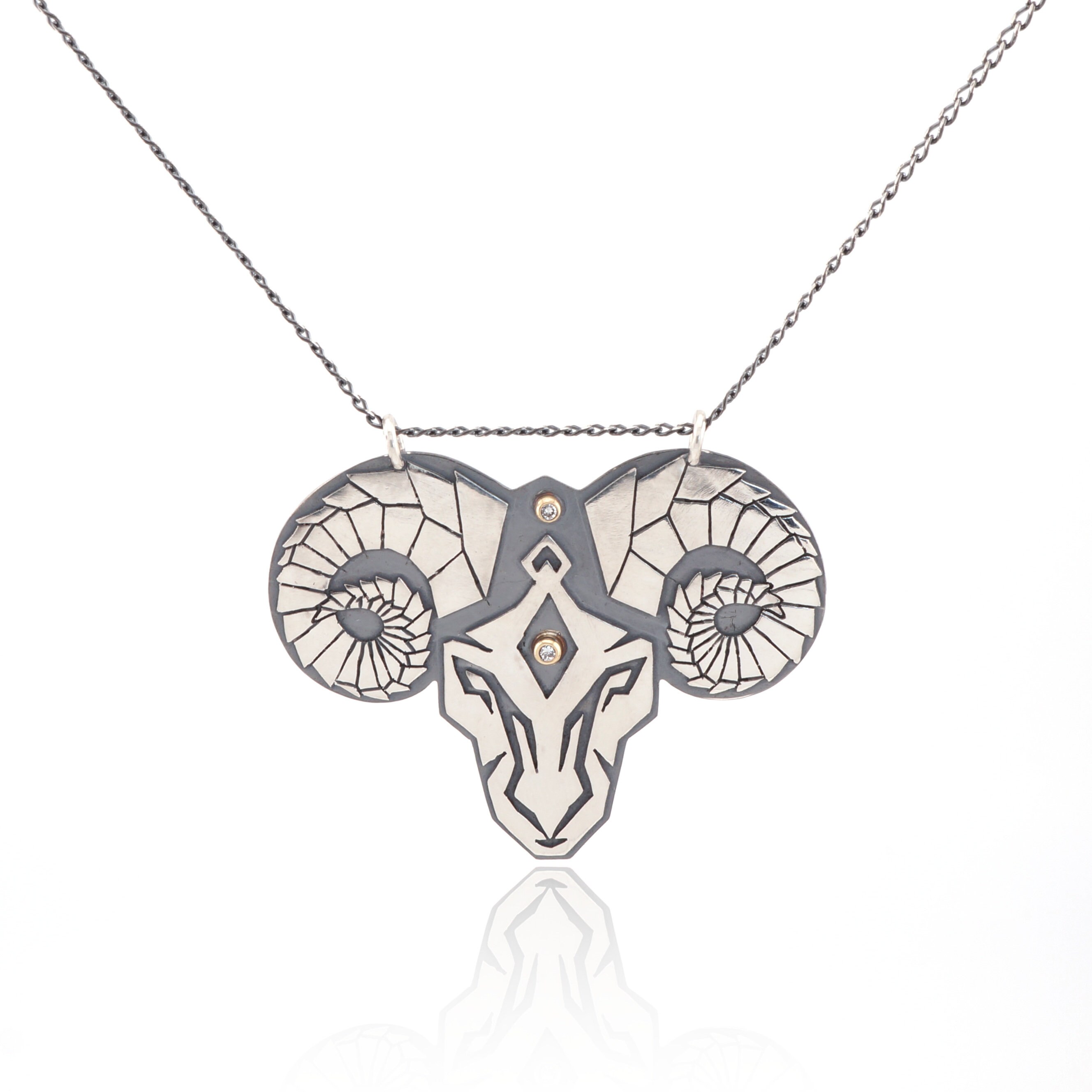 Dall Sheep Necklace Ram Necklace Diamond Sheep Face - Etsy