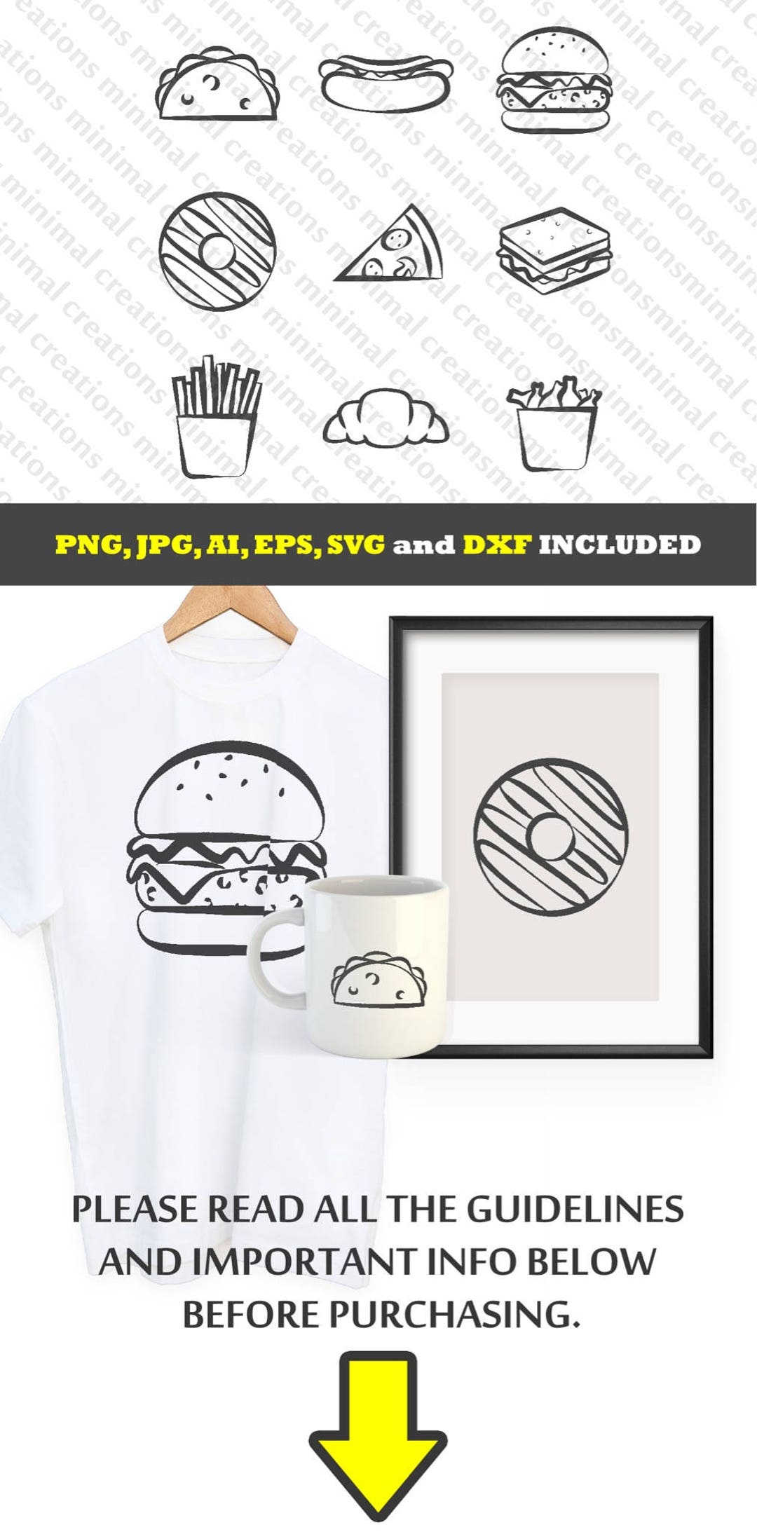 Food Svg Elements / Hamburger Svg / Taco Svg / Pizza Svg / - Etsy