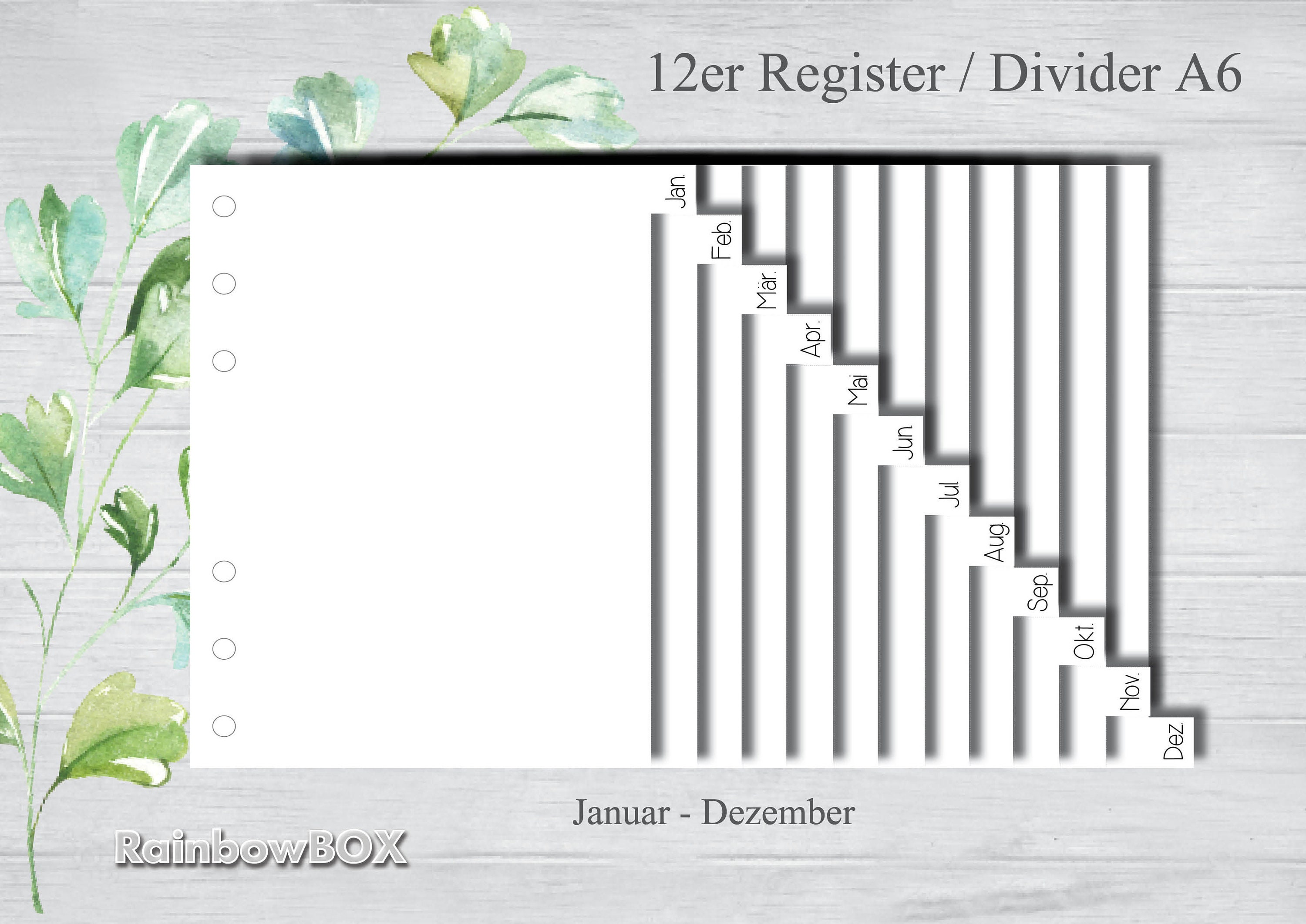 Register Divider reinweiß zum selber gestalten / 12er-Satz - Etsy.de