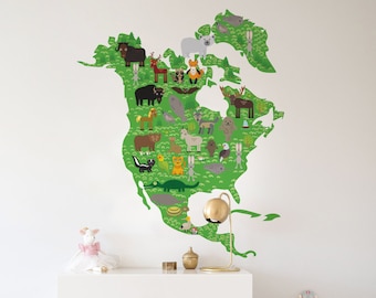 South America Map Political Peel & Stick Removable Wall Decal - Etsy