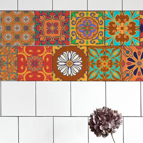 Oriental Damask Tile Stickers PACK OF 24 Ethnic Removable - Etsy