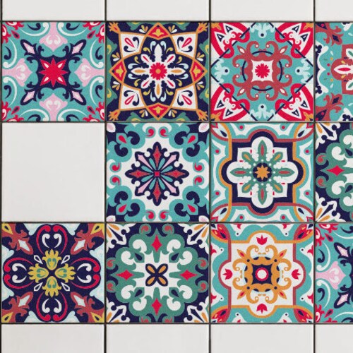 Blue Azulejo Tile Stickers PACK OF 24 Removable Ornamental - Etsy