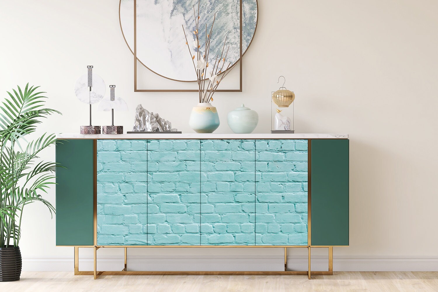 Turquoise Brick Veneer Sheets Self Adhesive Foil Size - Etsy