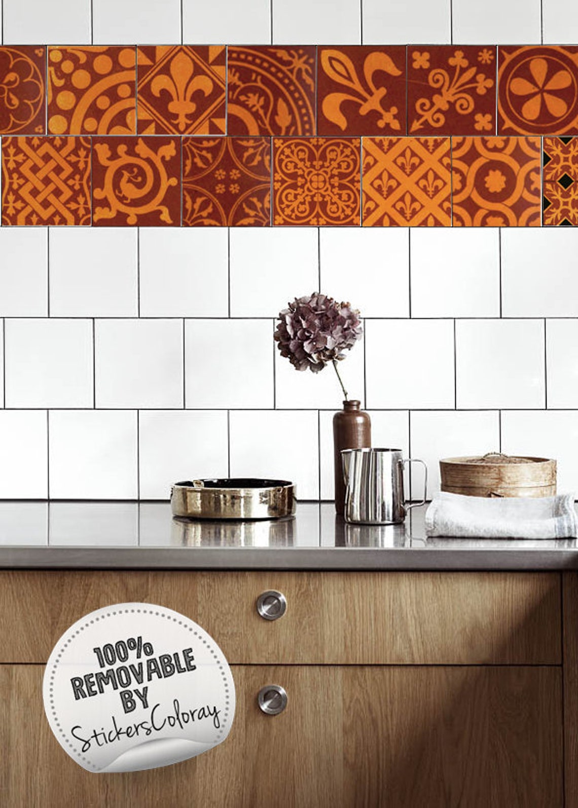 Oriental Arabic Tile Stickers PACK OF 24 Arabesque | Etsy